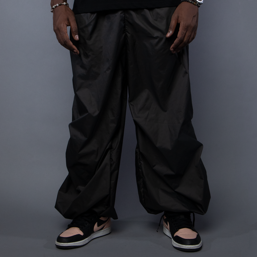 Polyester Baggy Parachute Pants - Black – first we flex
